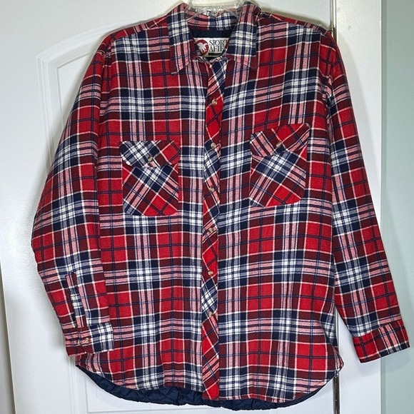 Sports Afield | Jackets & Coats | Mens Flannel Shirt Jacket Plaid Red ...
